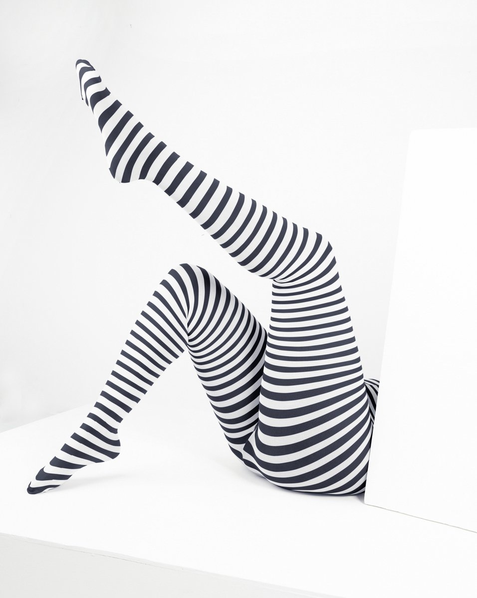 Womens White Striped Tights Style# 1204 | We Love Colors
