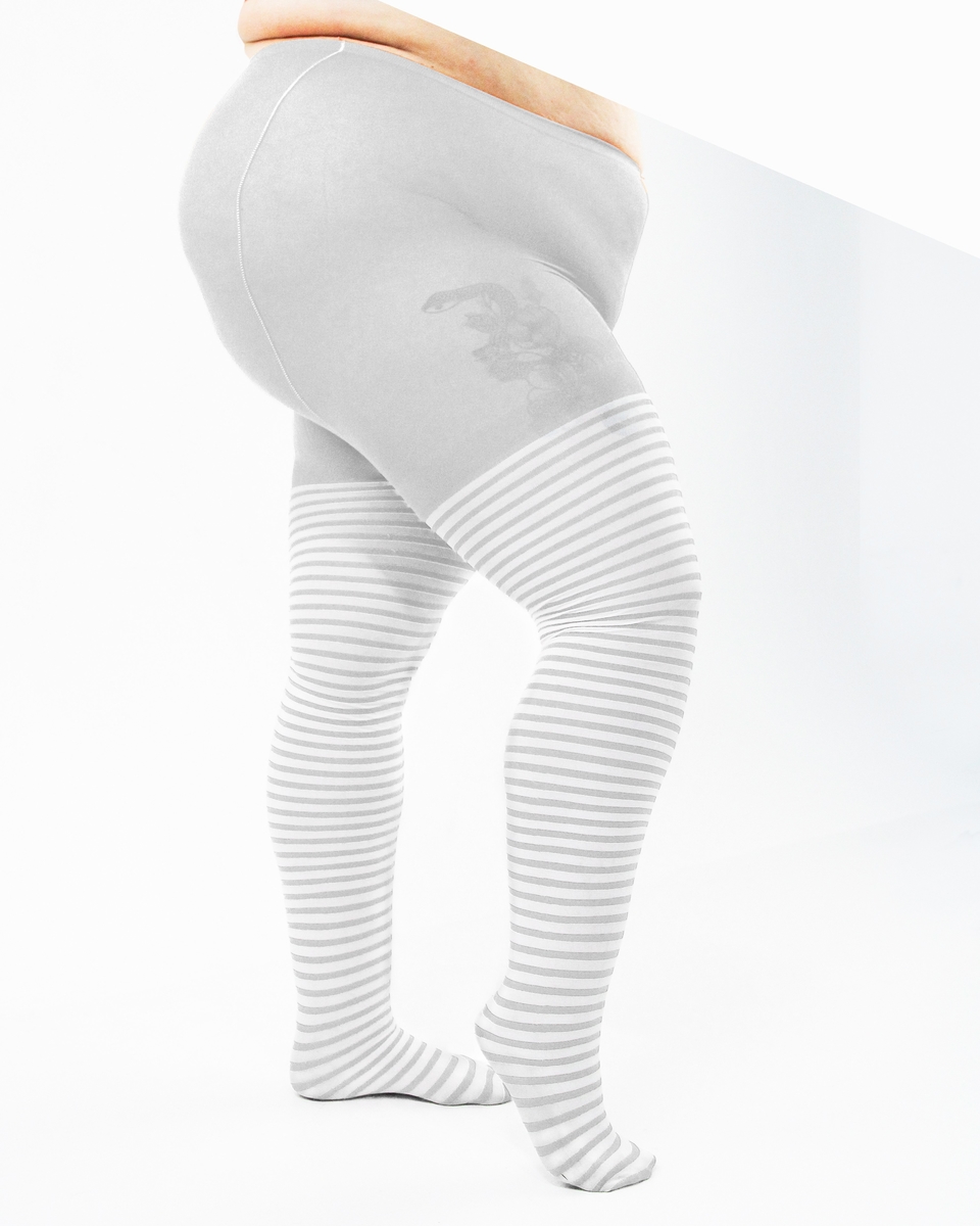 White Striped Tights Style# 1204 | We Love Colors