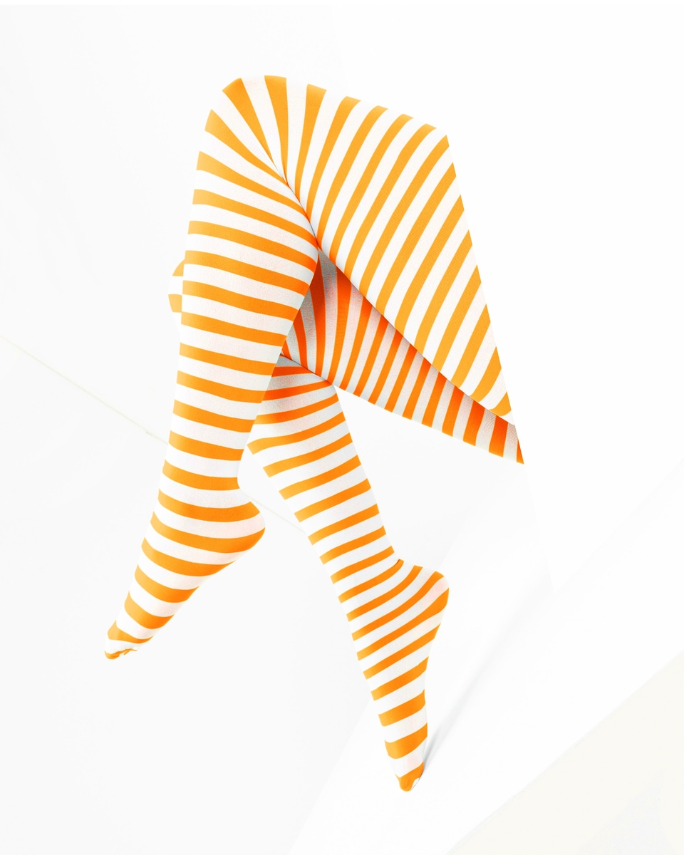 Orange White Striped Tights Style# 1204 | We Love Colors
