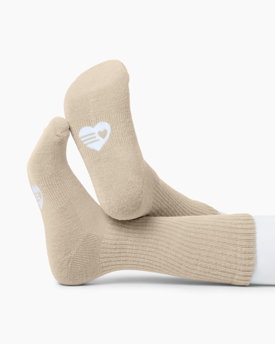Light Tan Kids Mid Calf Wool Socks Style# 1554 | We Love Colors