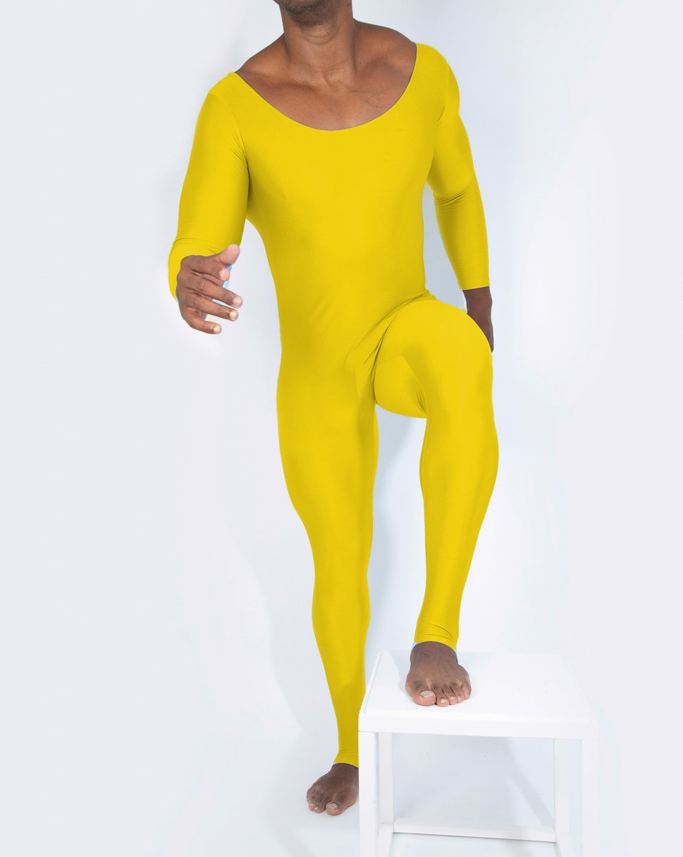 Yellow Mens Long Sleeve Unitard Style# 5009 | We Love Colors