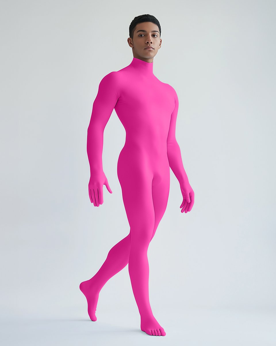 Neon Pink Mens Second Skin Catsuit Style# 5010 | We Love Colors