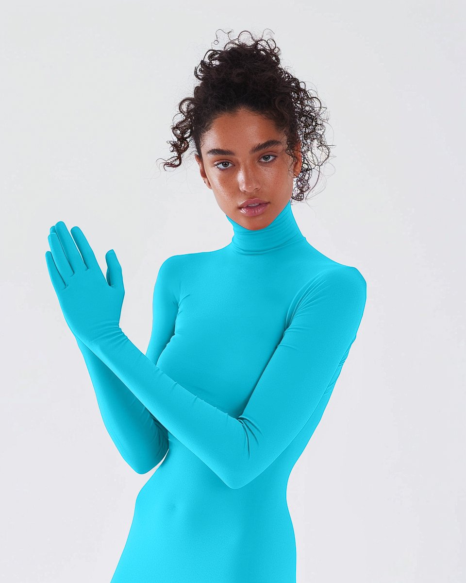 Neon Blue Womens Second Skin Armsocks Shirt Style# 5012 | We Love Colors