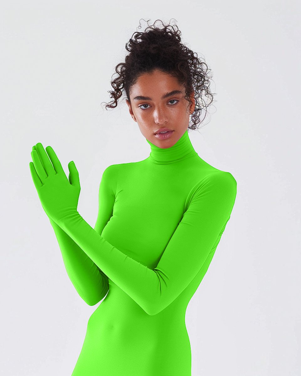 Neon Green Womens Second Skin Armsocks Shirt Style# 5012 | We Love Colors